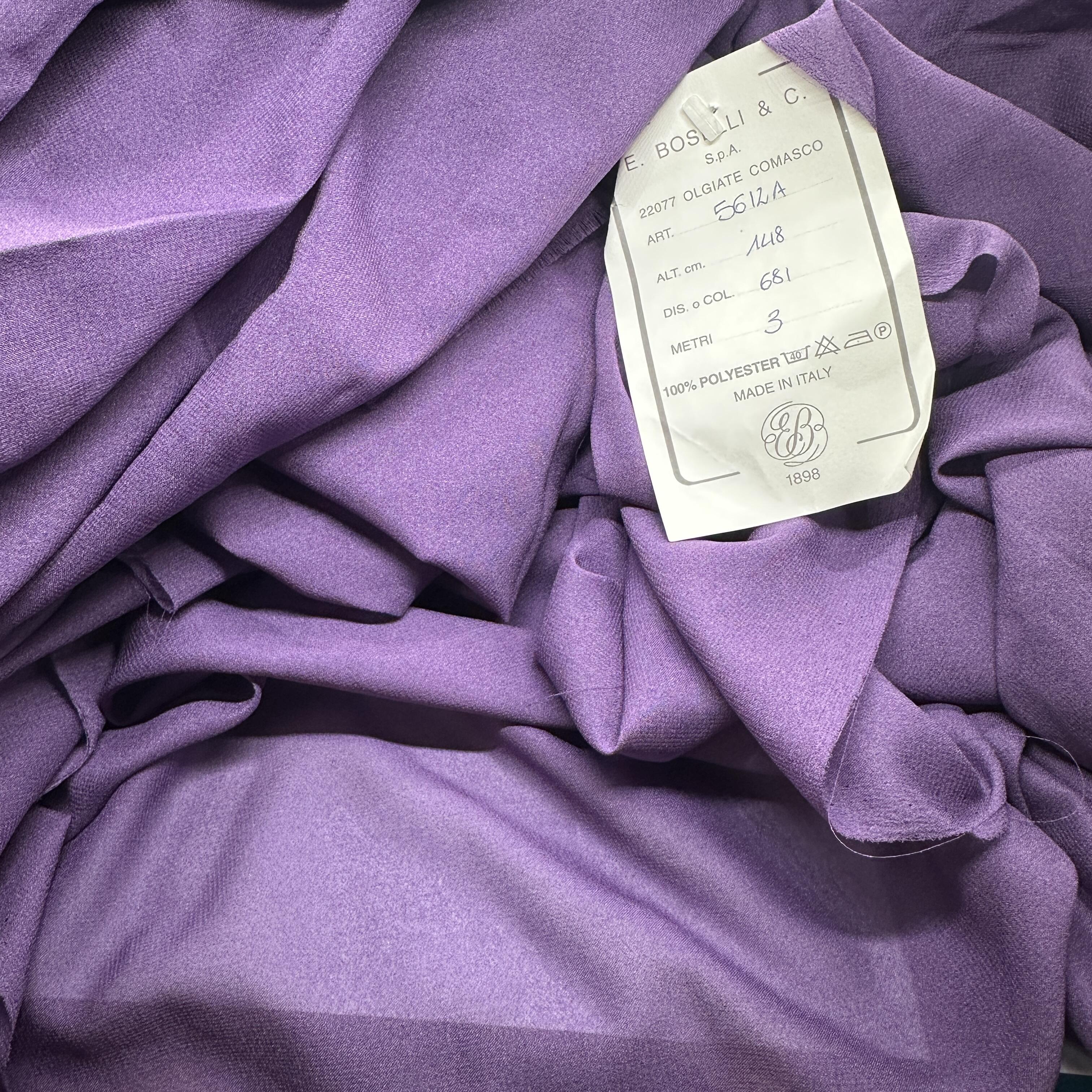 Boselli Purple Chiffon 50gsm – 3m Remnant ONE OFF Remnant – Made in Italy