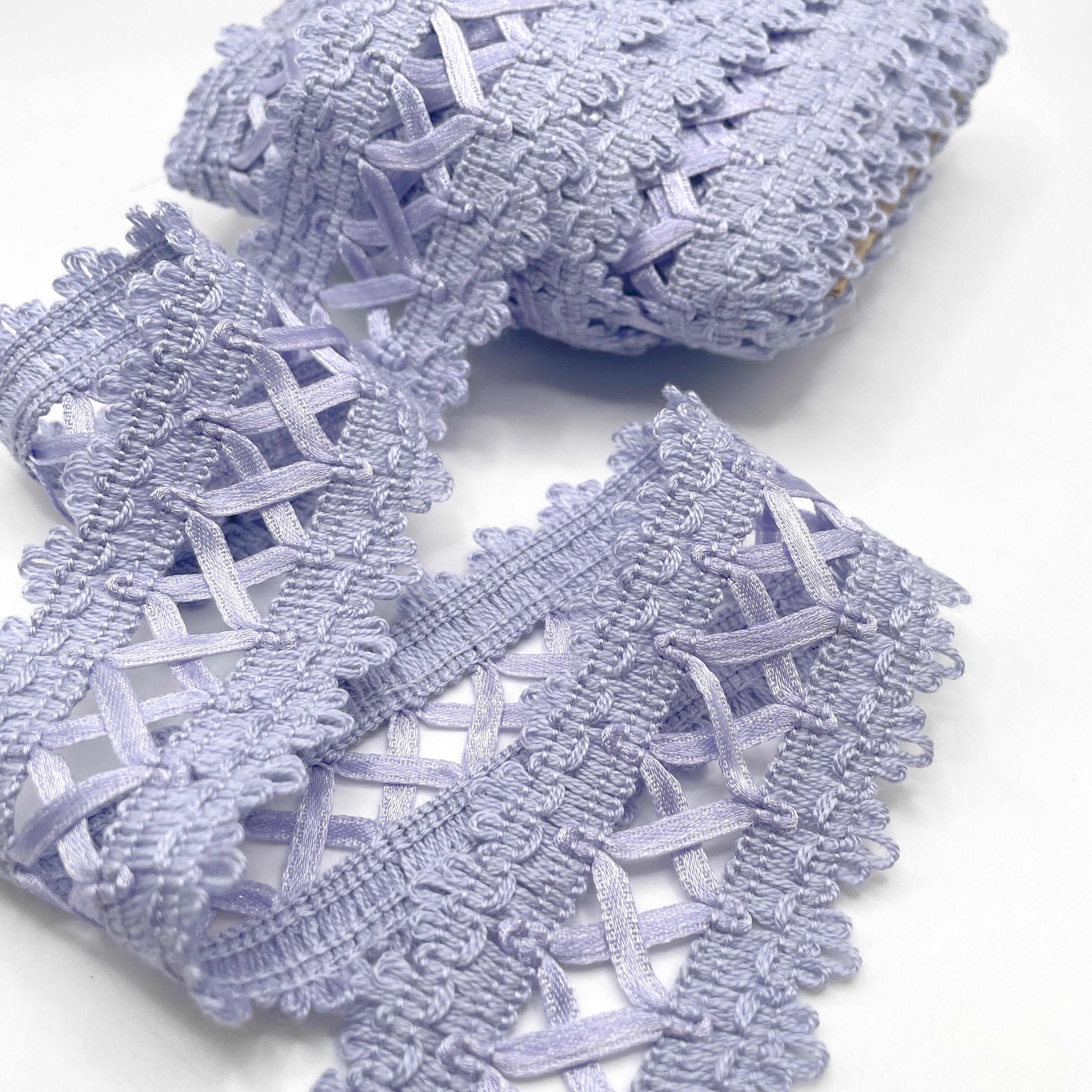 Vintage Braid Trim Tape 40mm with Criss-Cross Ribbon Centre