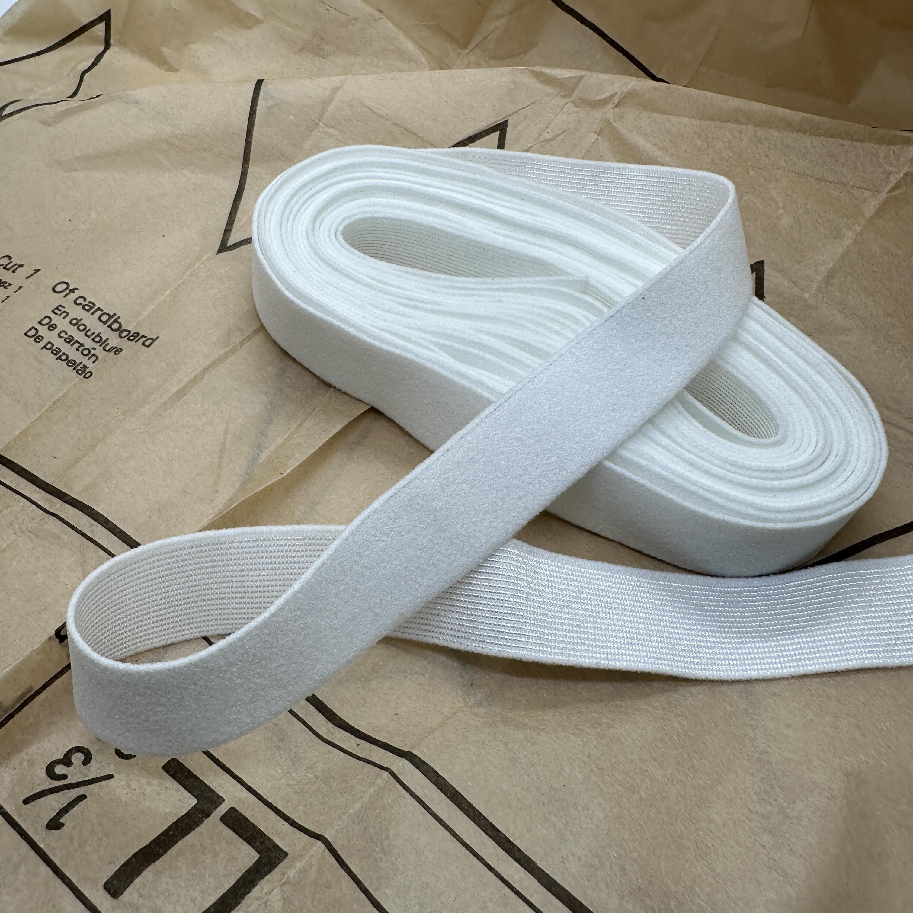 19mm White Plush Bra Elastic – Plain Edge (SW0774)