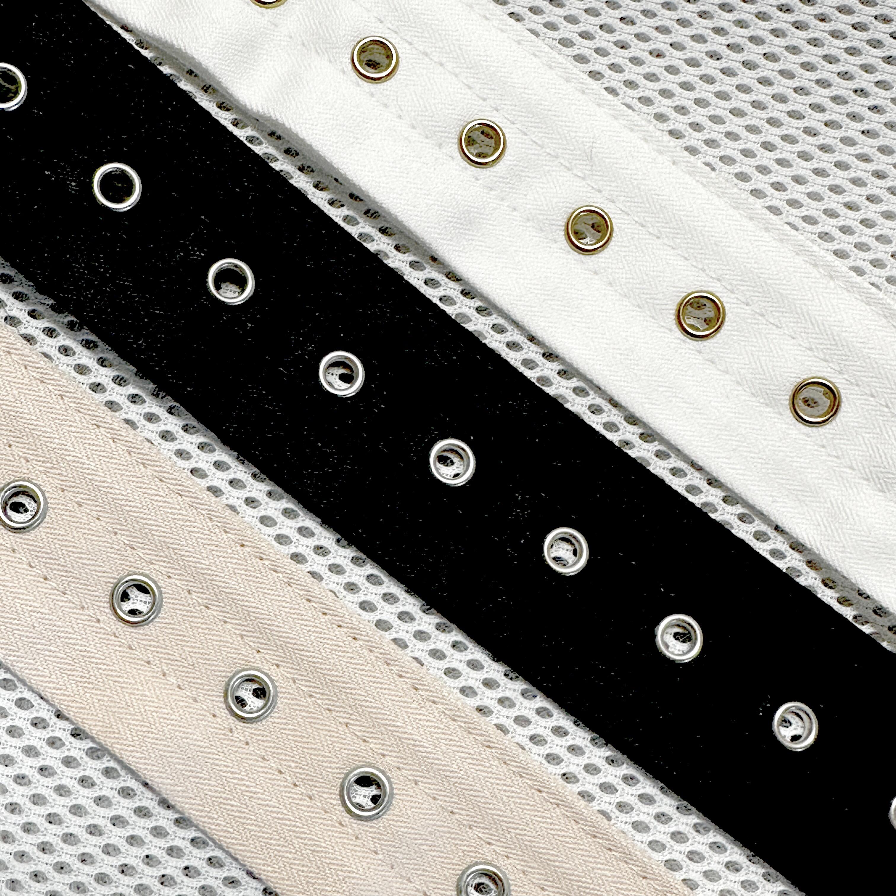 Corset Eyelet Tape 35mm – Cotton Herringbone Coutil – 4mm Eyelets