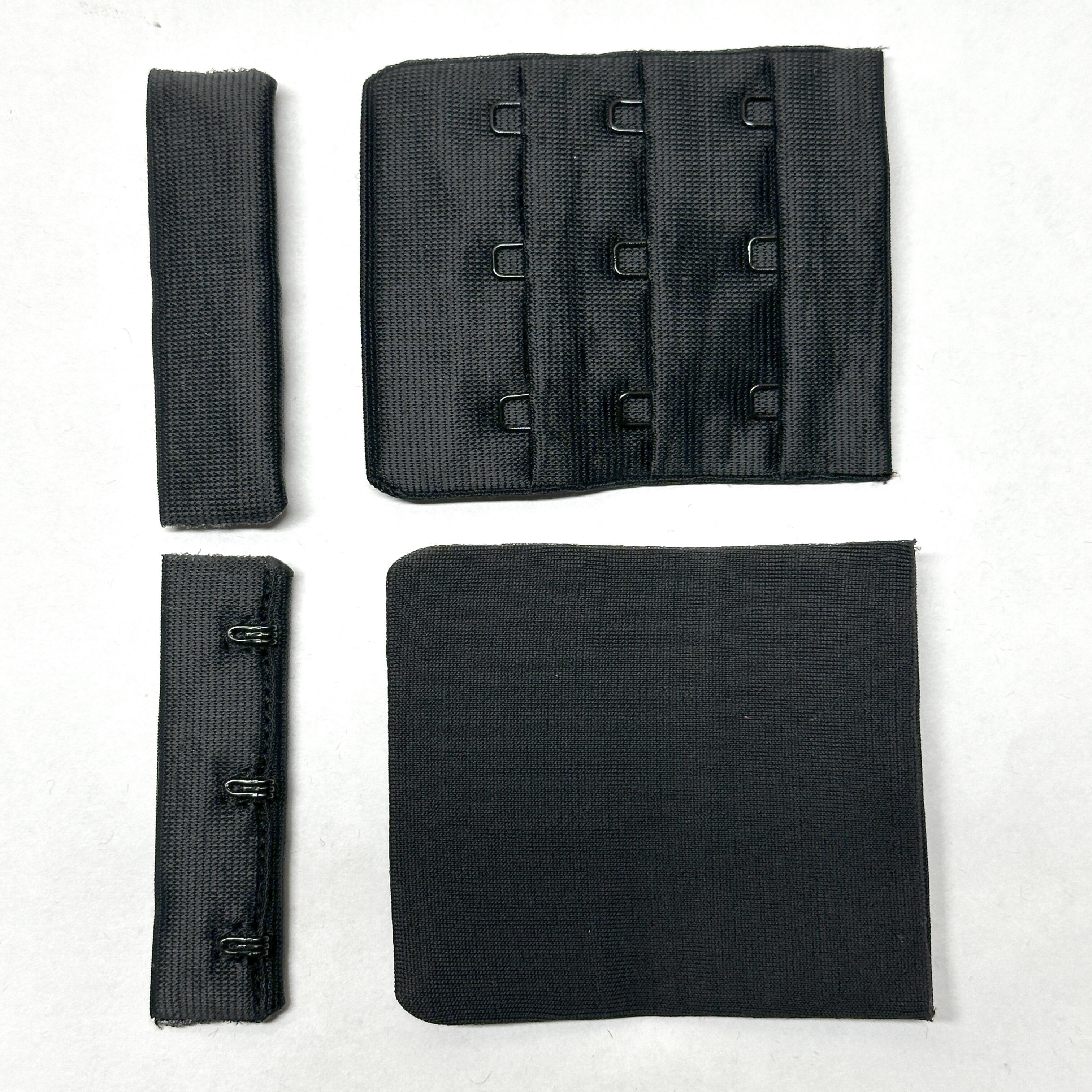 Bra Back Fastener 57mm 3x3 Supersoft Black