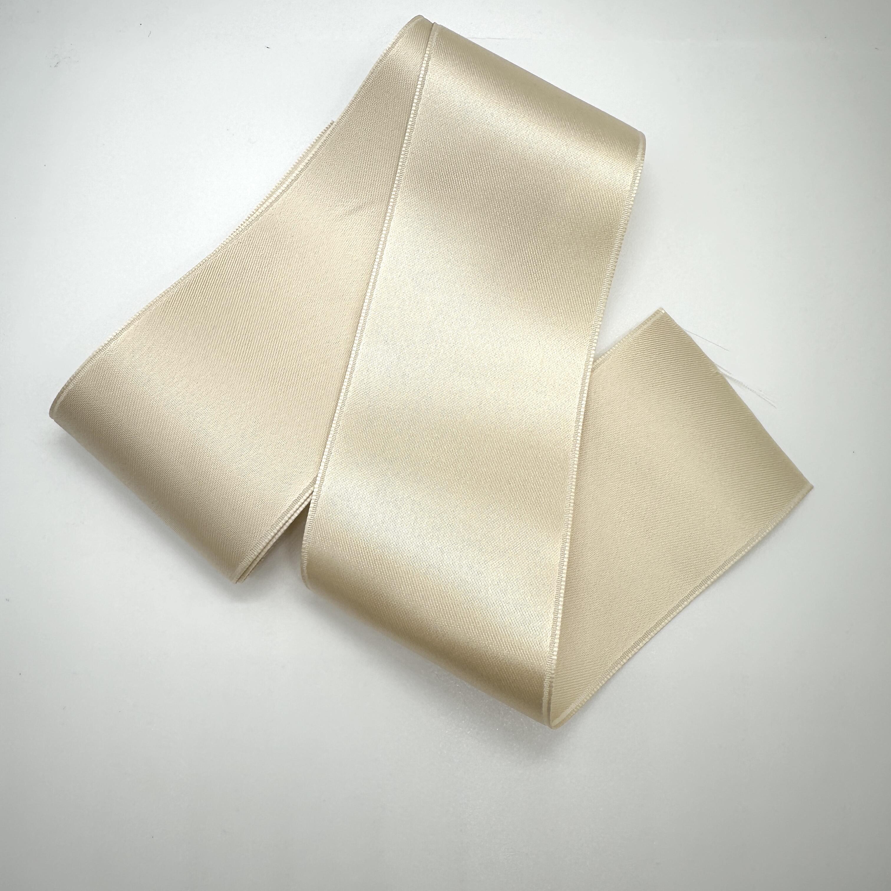 Milward Double Face Satin Ribbon – 50mm Light Beige – 2.5m