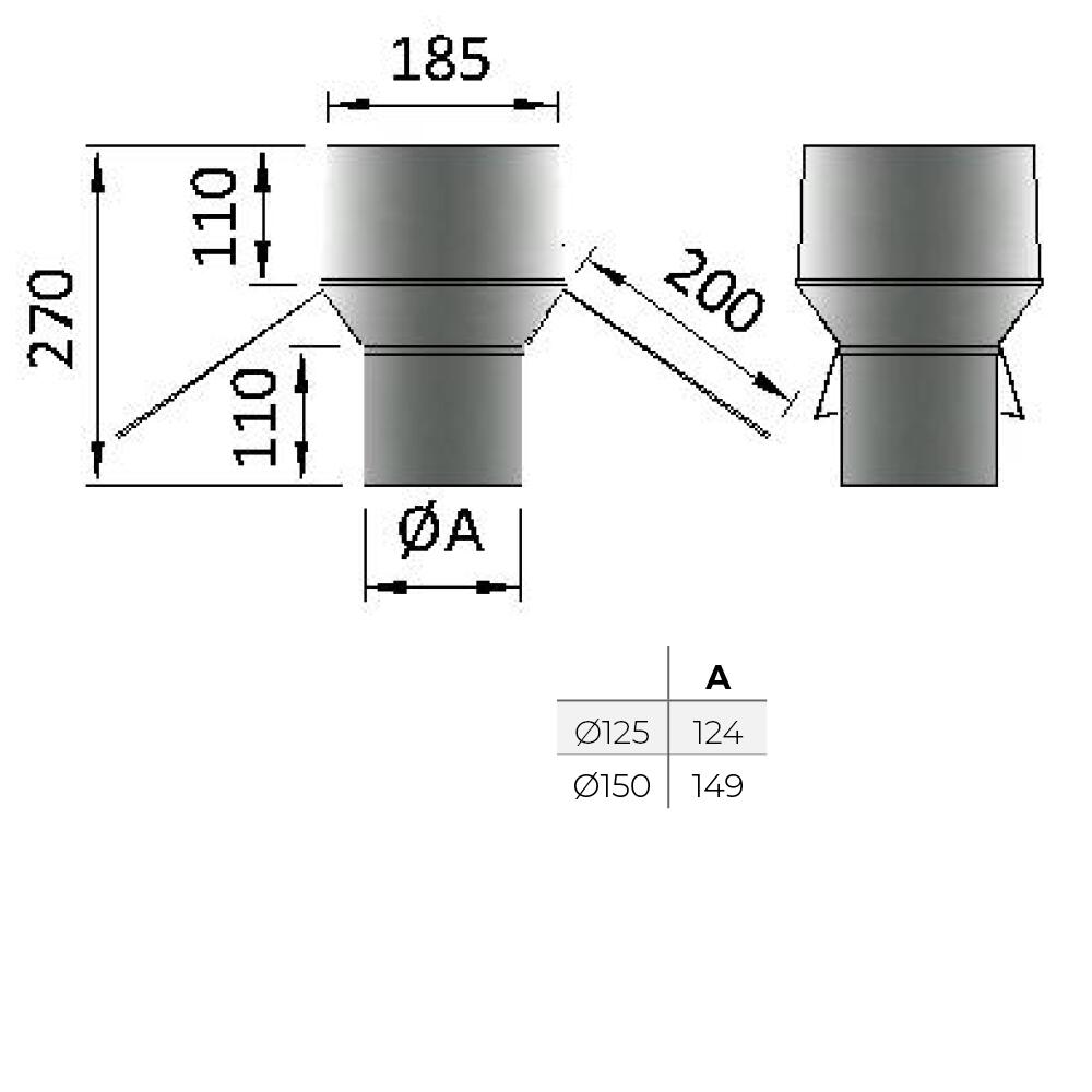 200 Internal Clay Pot Adaptor - 150mm | Flue Liner Systems