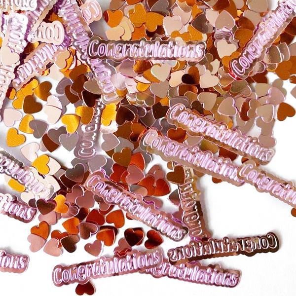 Pink and Rose Gold Congratulations Confetti