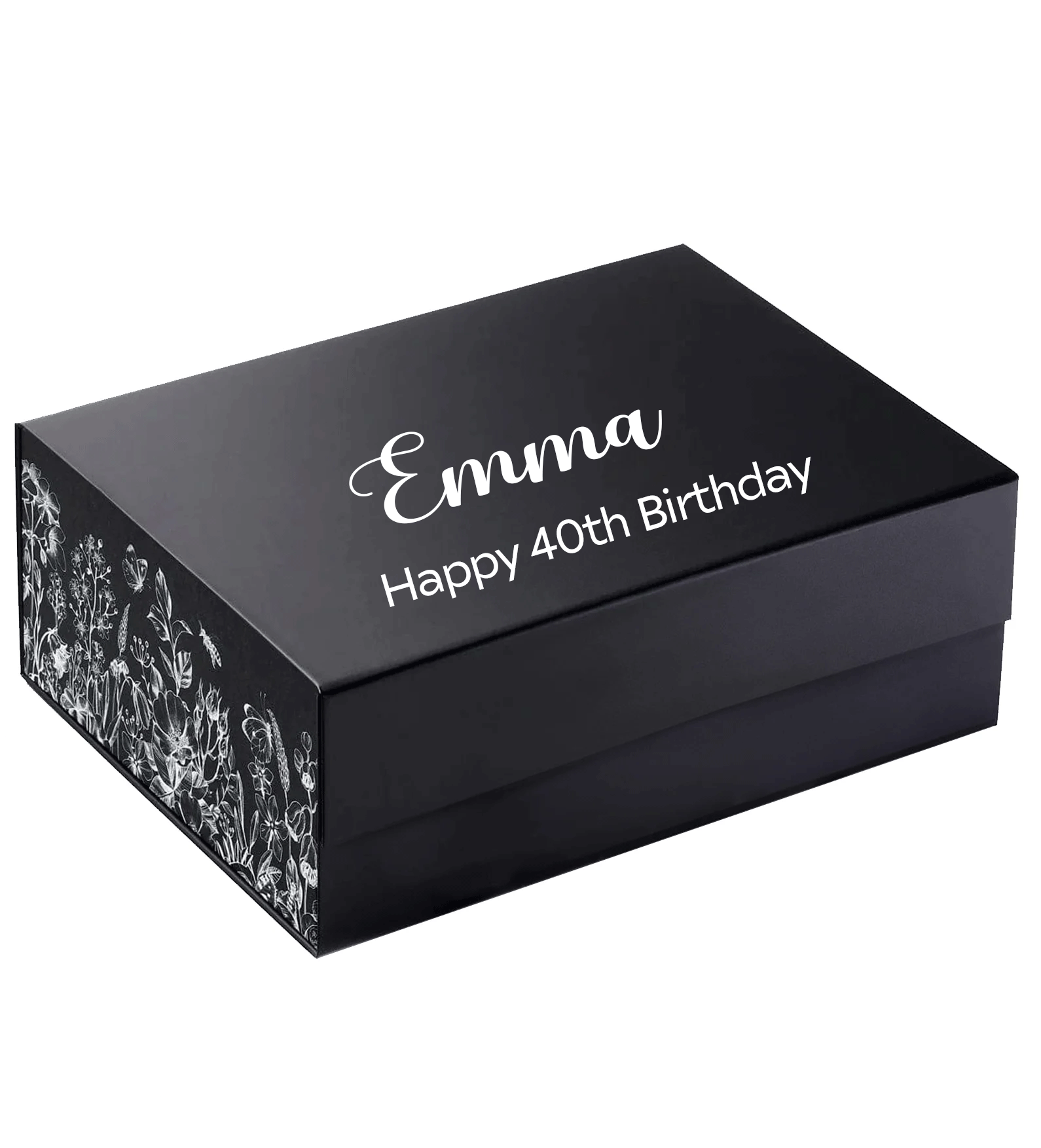 Luxury Personalised Black Gift Box. Choose Your Colour For Wording ...