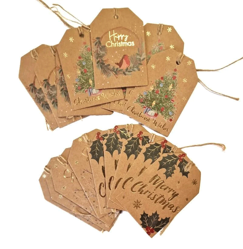 20 Kraft Xmas Gift Tags
