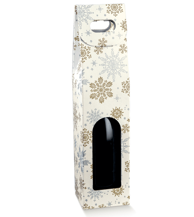 Elegant Christmas Single Wine Bottle Box. White and Covered in ...