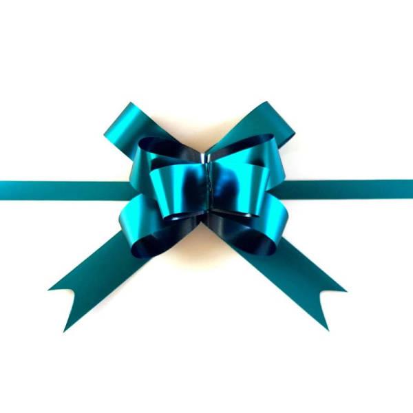 Shiny Metallic Turquoise Pull Bow Portofino