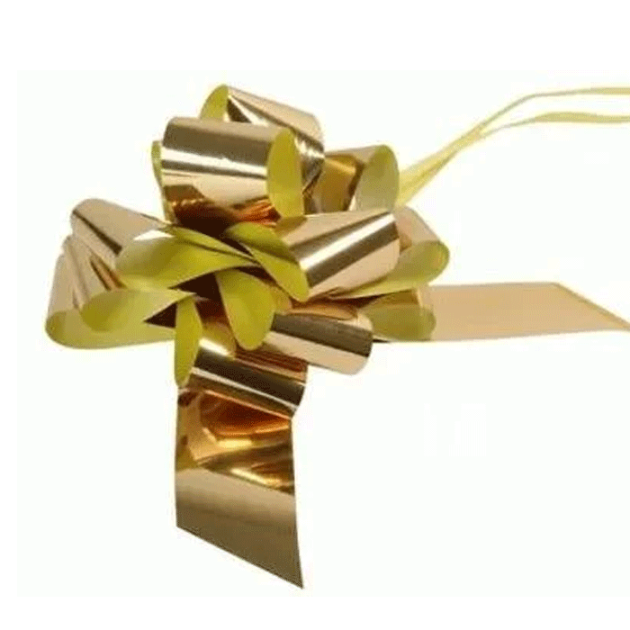 20 Metallic Gold Pull Bows. 50mm Easy To Make and Look Great Tied ...