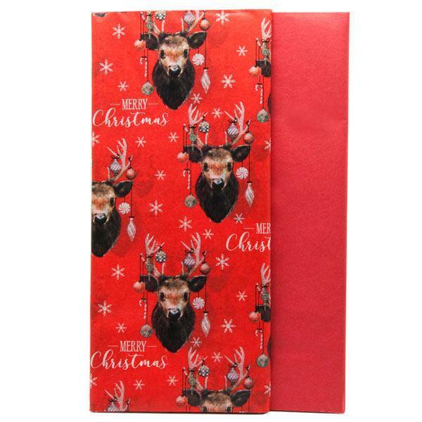 Stag Head with Baubles Christmas - Tissue Paper Pack 8 Sheets