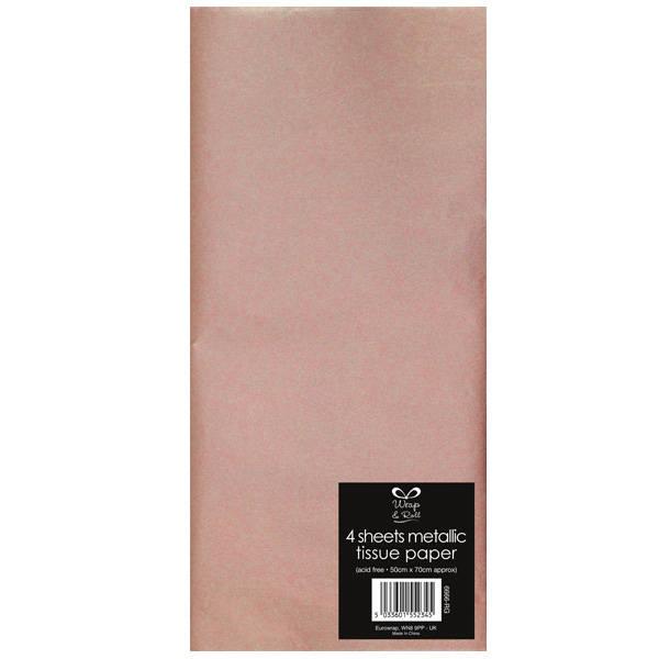 Rose Gold Metallic Tissue Paper Pack - 4 Sheets