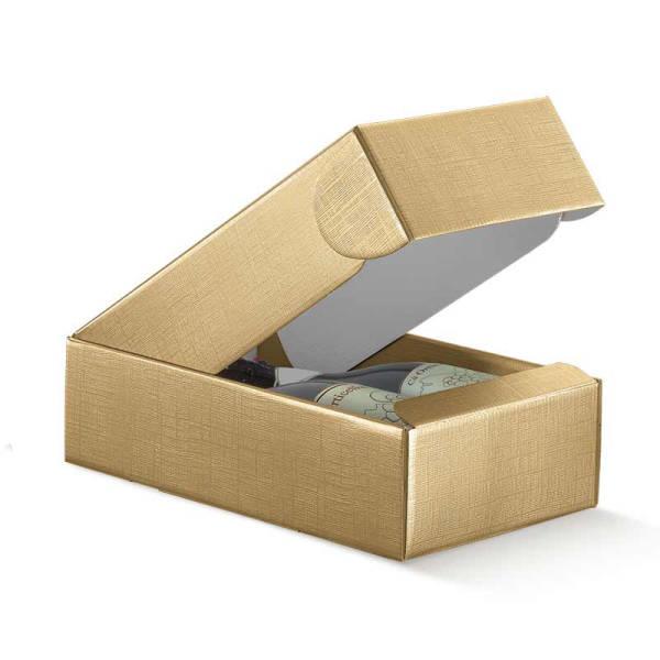 Gold 2 Wine Bottle Luxury Hamper Box