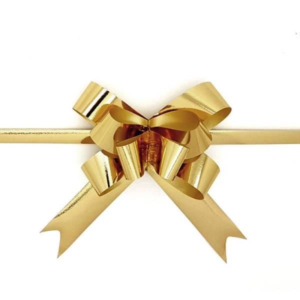 Shiny Metallic Gold Pull Bow Portofino