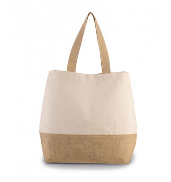 Big Natural Canvas and Jute Base Shopper Bag