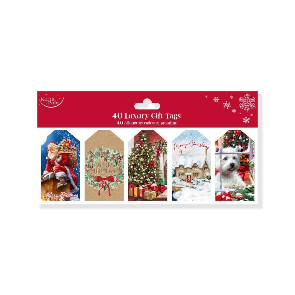 40 Luxury Christmas Scene Gift Tags