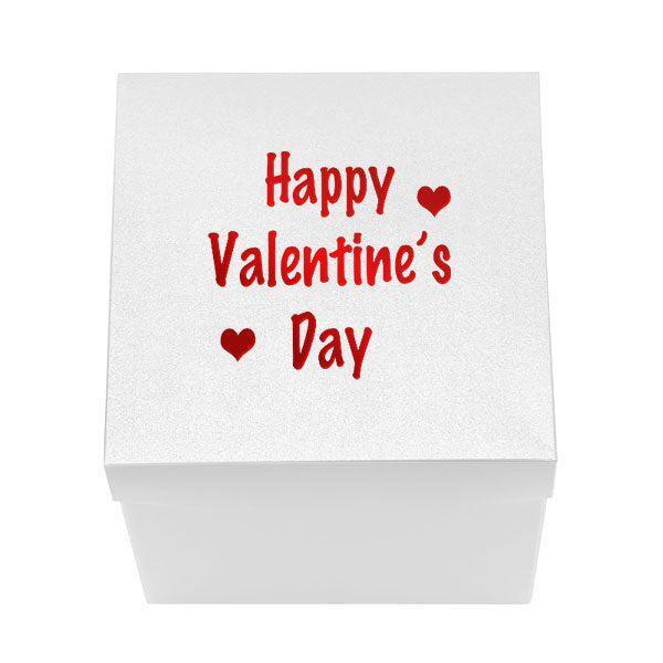 Valentine's Gift Box - White 150mm Cube Box and Lid
