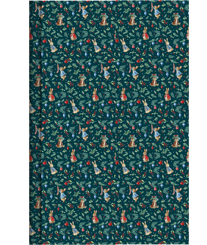 Adorable Peter Rabbit and Friends Xmas Wrapping Paper. Big 4m Roll