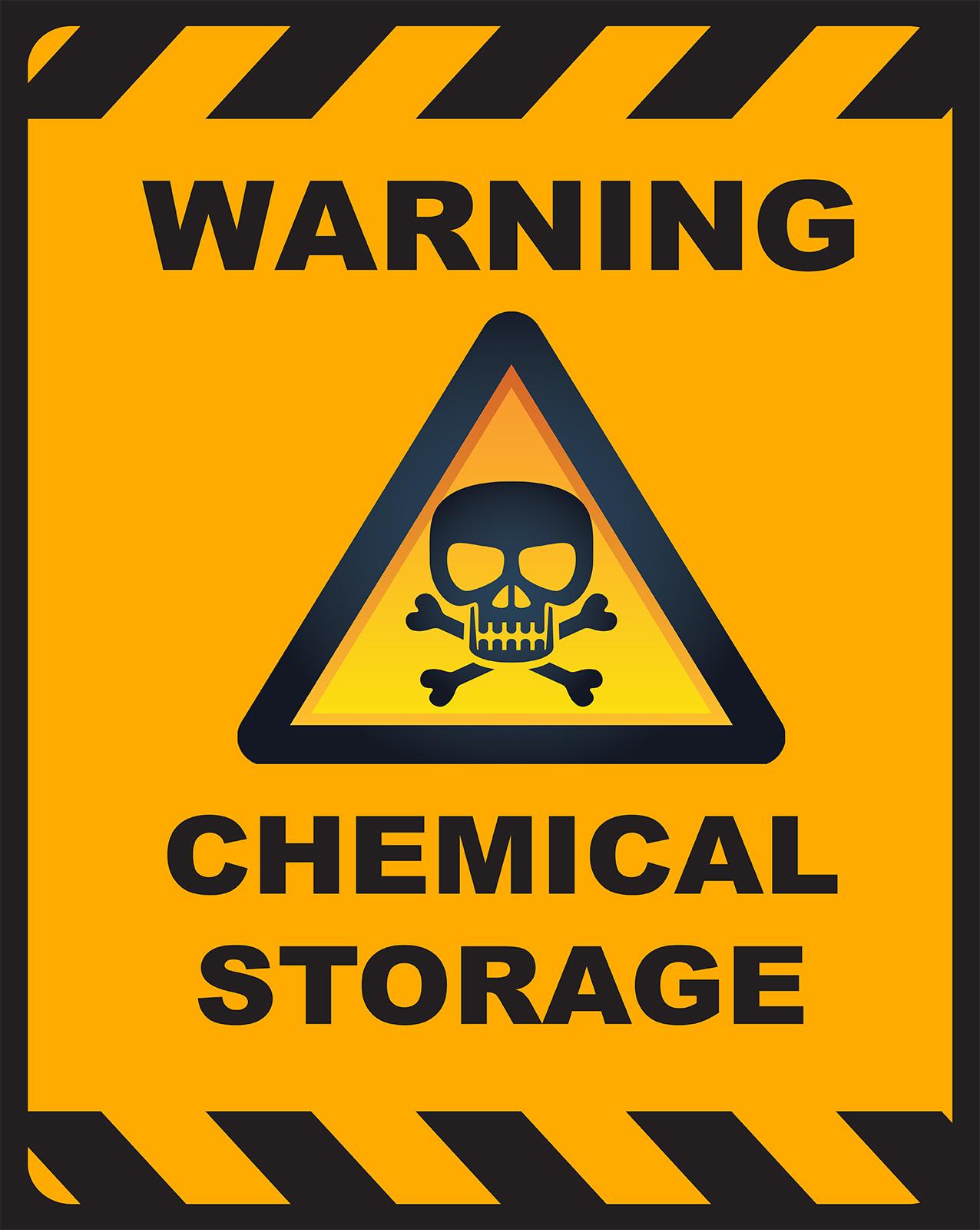 Warning - Chemical Storage