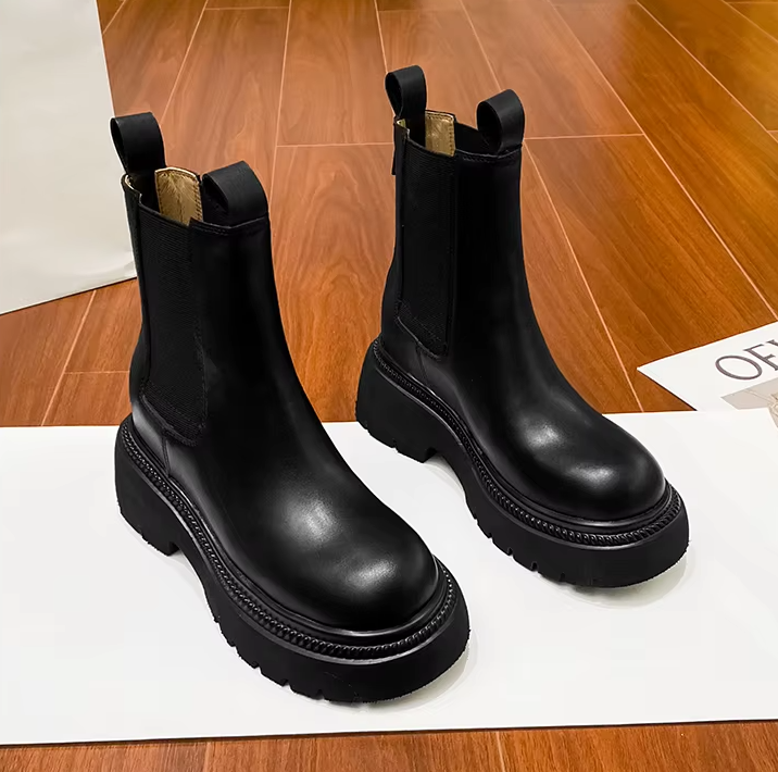 ALFA - GENUINE LEATHER - HIDDEN WEDGE CHELSEA BOOTS - 4 X HEIGHT ...