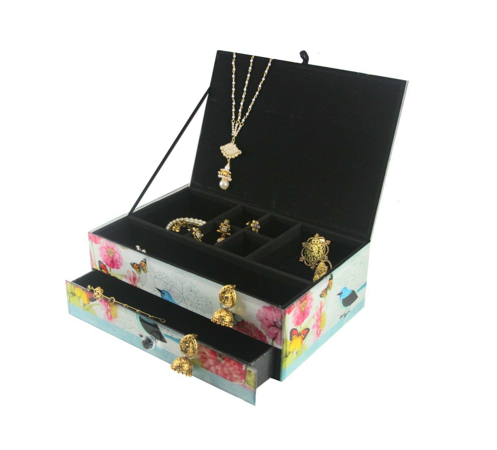 Jewellery Box Cosmetic Organiser Makeup Drawer Acrylic Holder Chest ...
