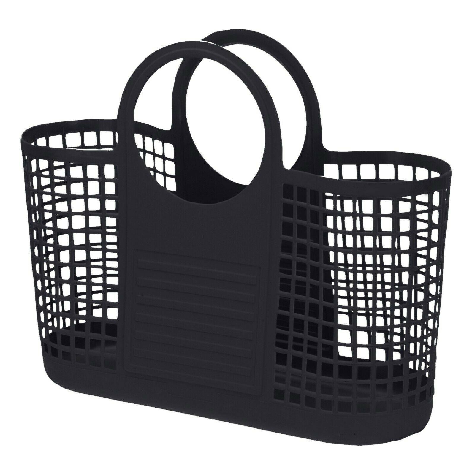 Large Plastic Laundry Basket Flexible Washing Clothes Socks Storage ...