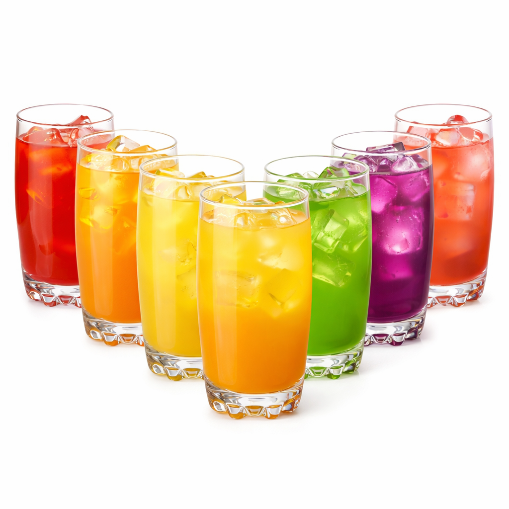 Set of 6 Juice Glasses 280ml | Tall Drinking Glasses | Water Soft Drink ...