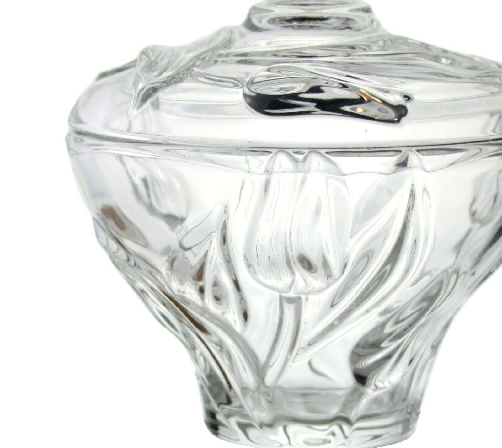 Glass Sweet Bowl With Lid Clear Candy Dish Sugar Bonbon Chocolate Jar ...