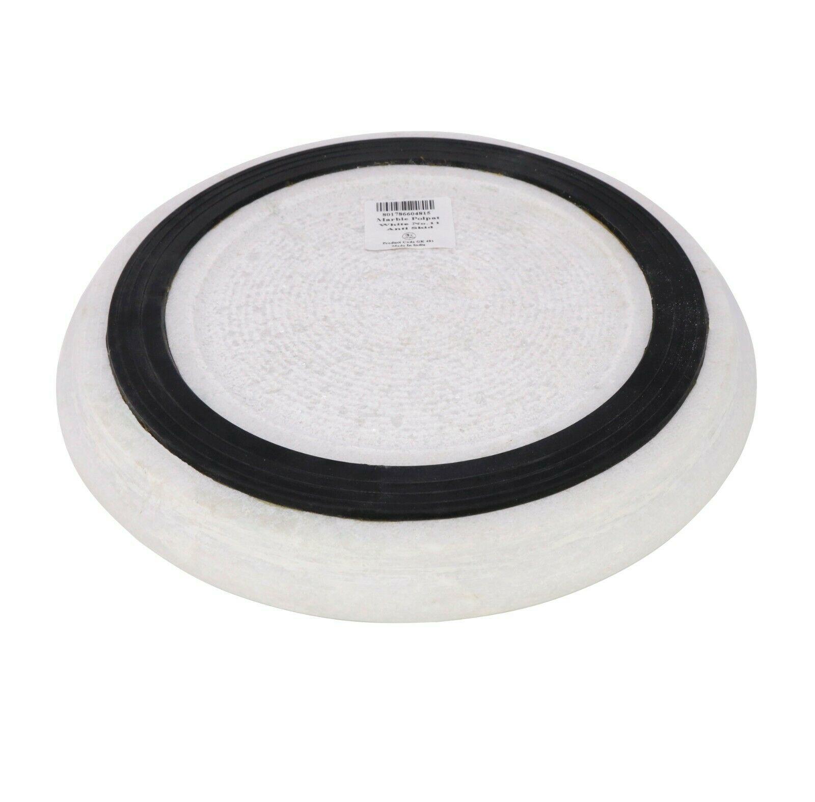 White Marble Chapati Board Anti-Skid Roti Board Puri Rolling Round ...