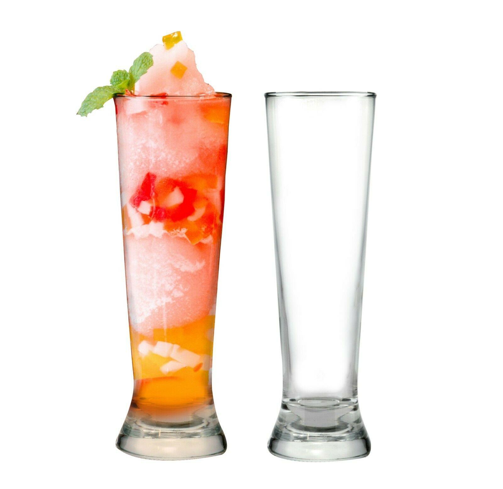 4 x Tall Cocktail Glasses Glass Mojito Gin Tonic Sundae Glass Shake ...