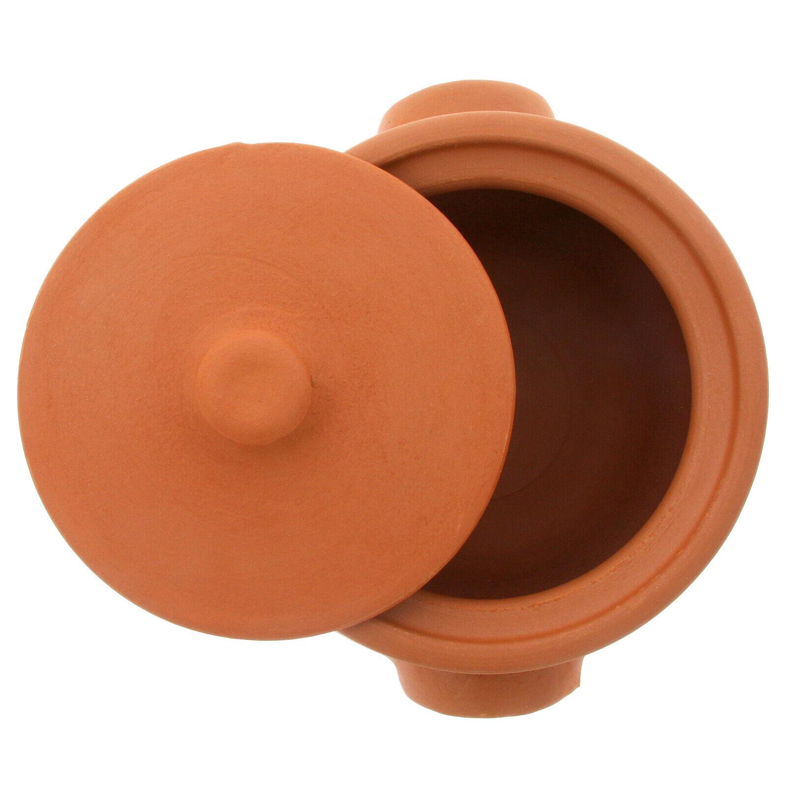 Clay Cooking Pot Pan with Lid Biryani Chicken Curry Casserole Dish Oven ...