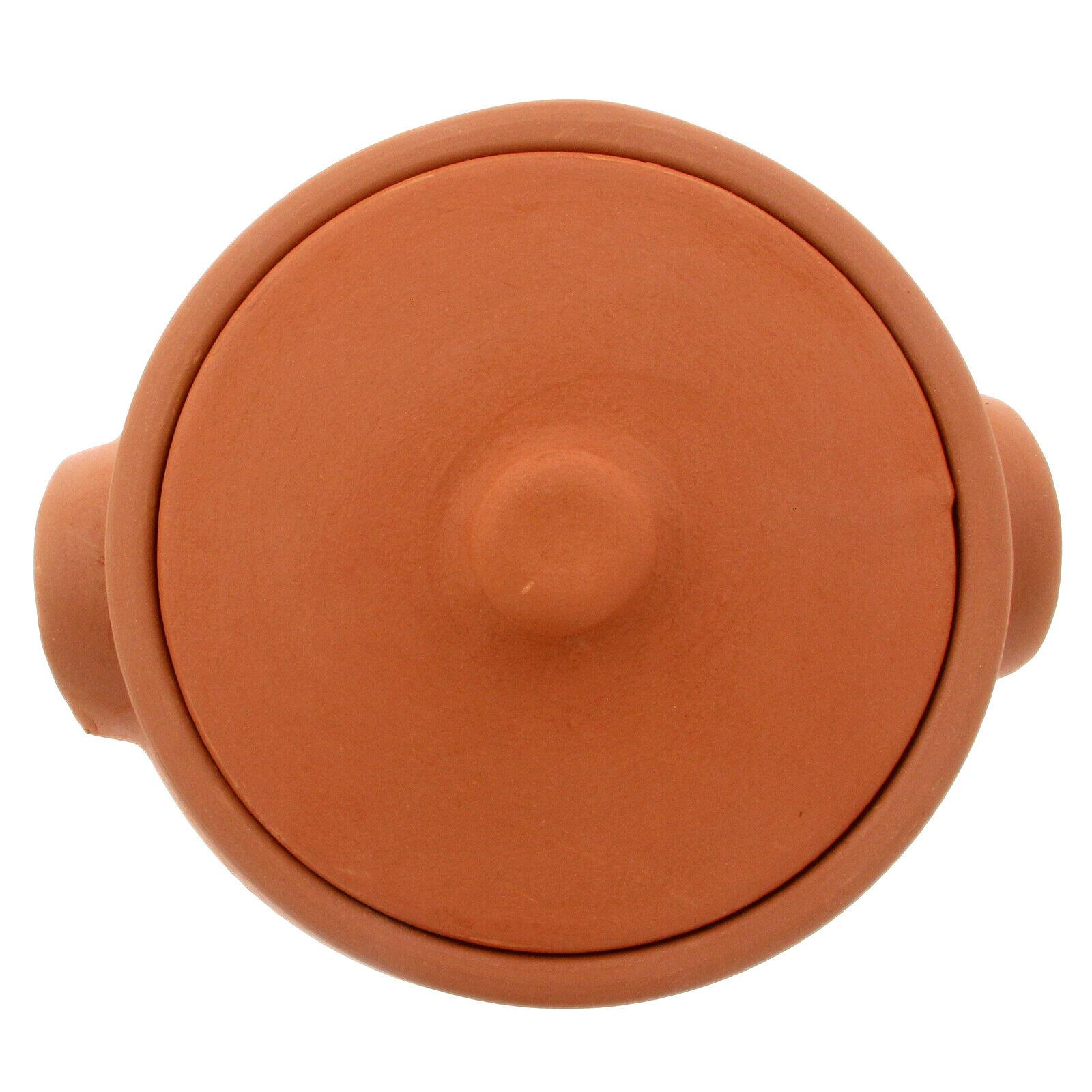 Clay Cooking Pot Pan with Lid Biryani Chicken Curry Casserole Dish Oven ...