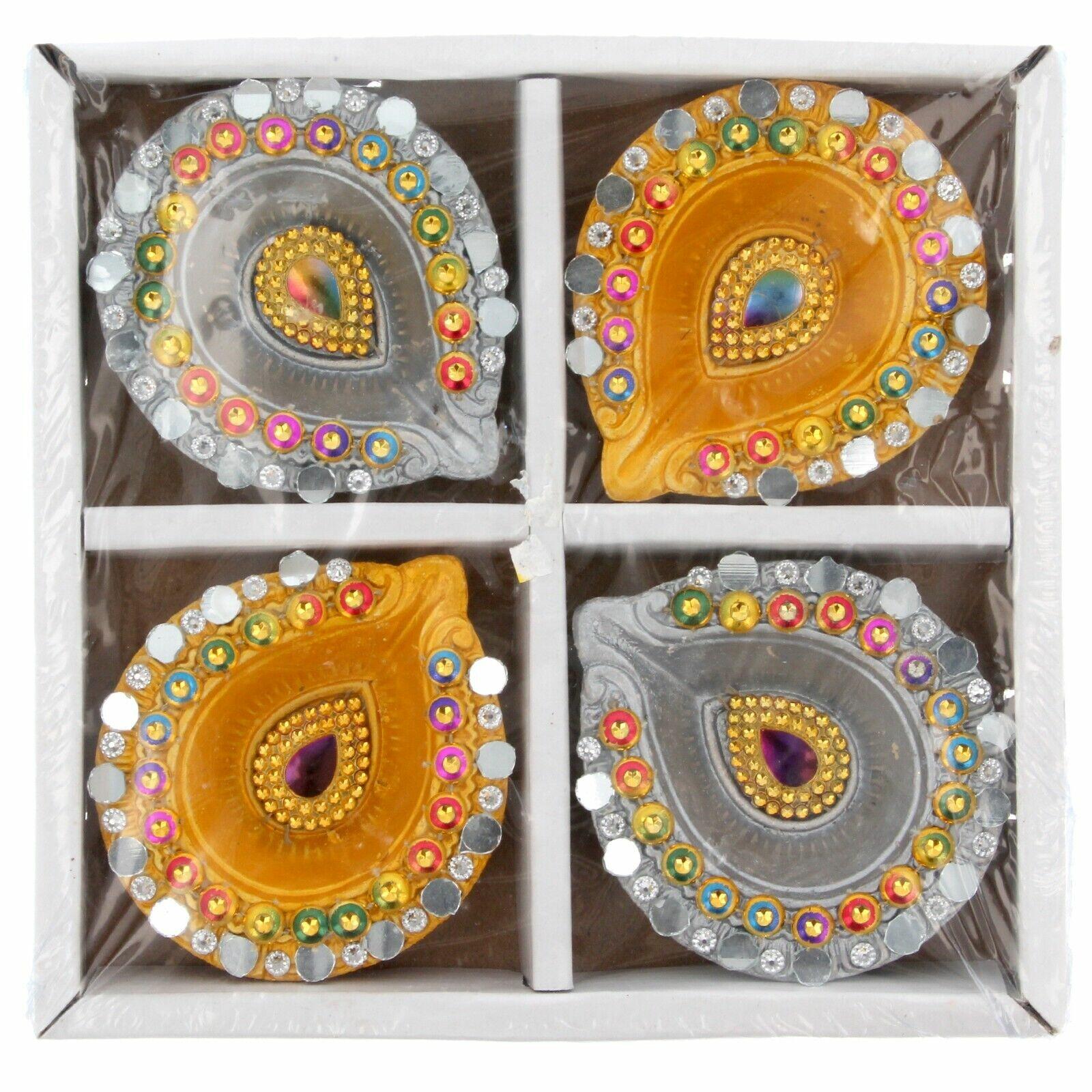 Clay Diwali Diya Diva Indian Oil Lamp Candle Hindu Festival Decorations ...