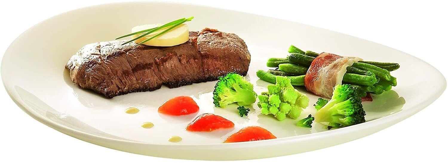 Large White Steak Plate 30cm Oval Dinner Plate Steak Rib Platter ...