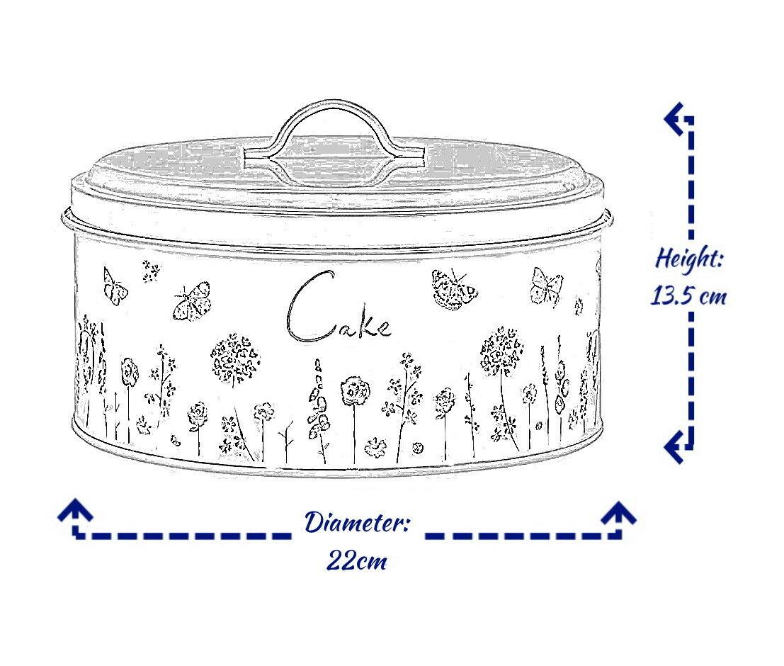 Cake Tin Storage Container Butterfly Garden Cupcake Canister Carrier ...