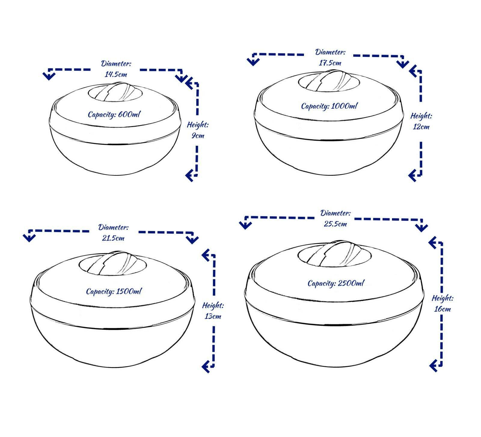 4PC Hot Pot Food Warmer Serving Insulated Thermal Casserole Storage ...