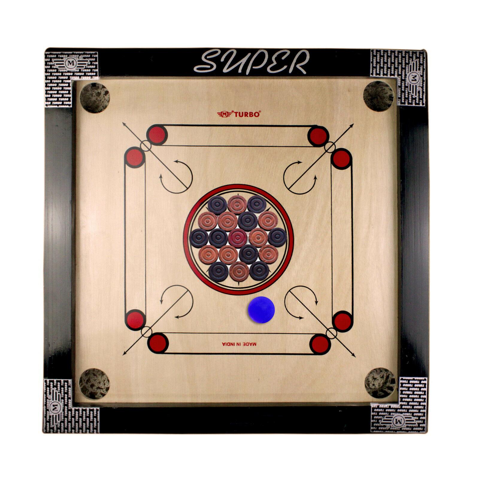 Carrom Board Striker & Coins Set Wooden Smooth Surface Gift Indian ...