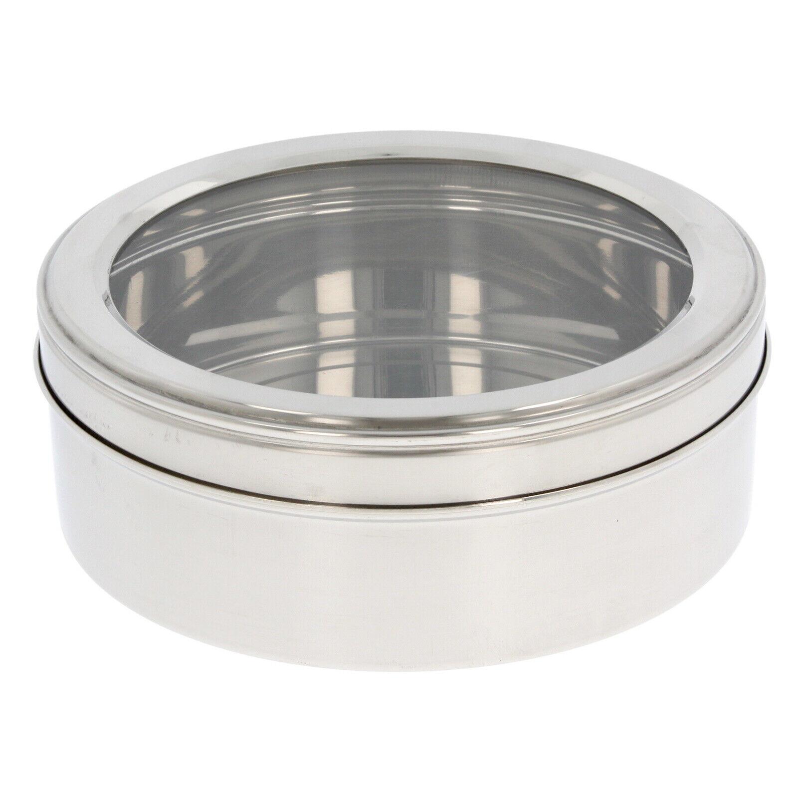 Set of 4 Cake Storage Tin Stainless Steel Canister Biscuit Container ...