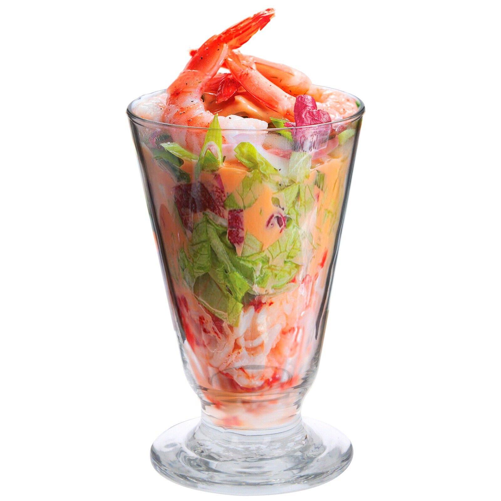 6 x Glass Prawn Cocktail Bowls Glasses Tall Appetizer Starter Serving ...