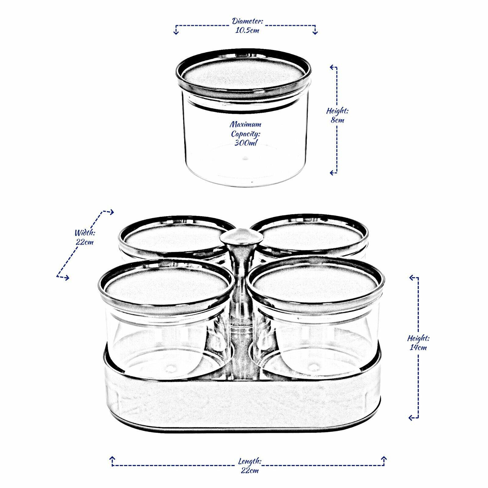 4x Organizer Pantry Kitchen Rotation Storage Rack Spice Snack ...