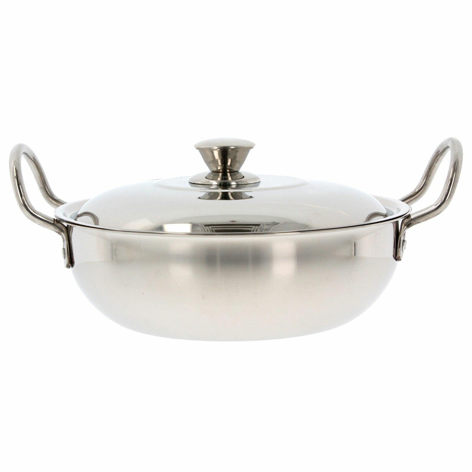 Kadai Karahi Kadhai Stainless Steel Tri Ply Heavy Curry Pan Wok Fry Pan ...