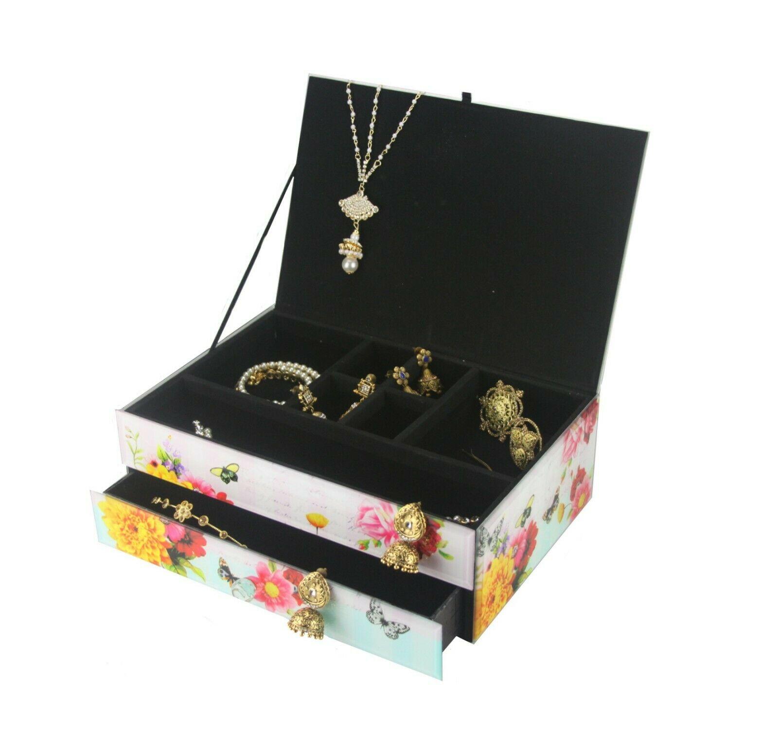 Jewellery Box Cosmetic Organiser Makeup Drawer Acrylic Holder Chest ...