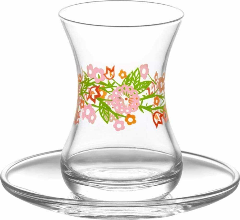 12 pcs Tea Glasses Designer Turkish Tea Cups Saucers Glass Cay Bardagi ...