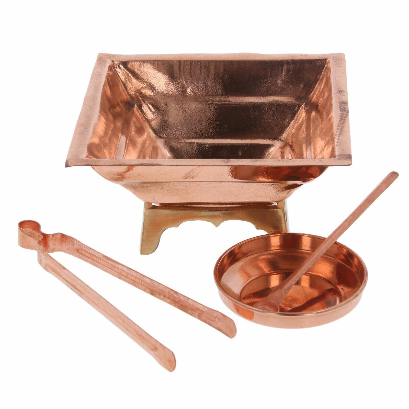 Copper Hawan Kund Set Havan Temple Mandir Pooja Agnihotra Kit Hindu ...