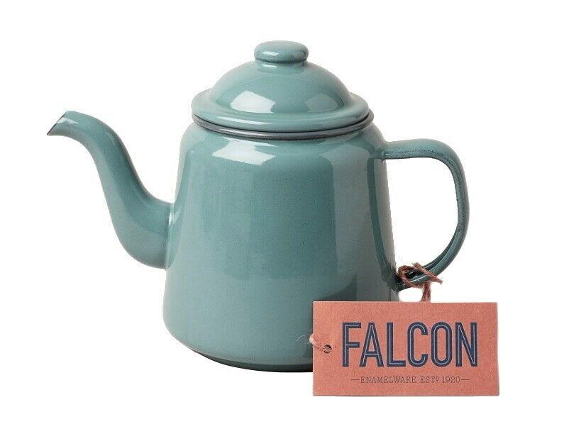 Falcon Enamel Teapot 14cm 1.5L With Handle & Lid Traditional Camping ...