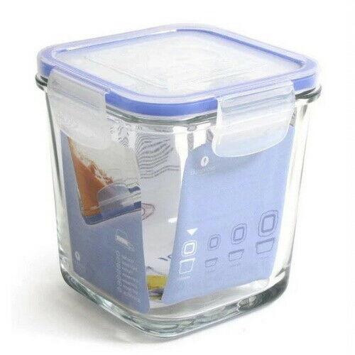 Glass Containers Food Kitchen Storage With Clip Lids Airtight Thick Glass