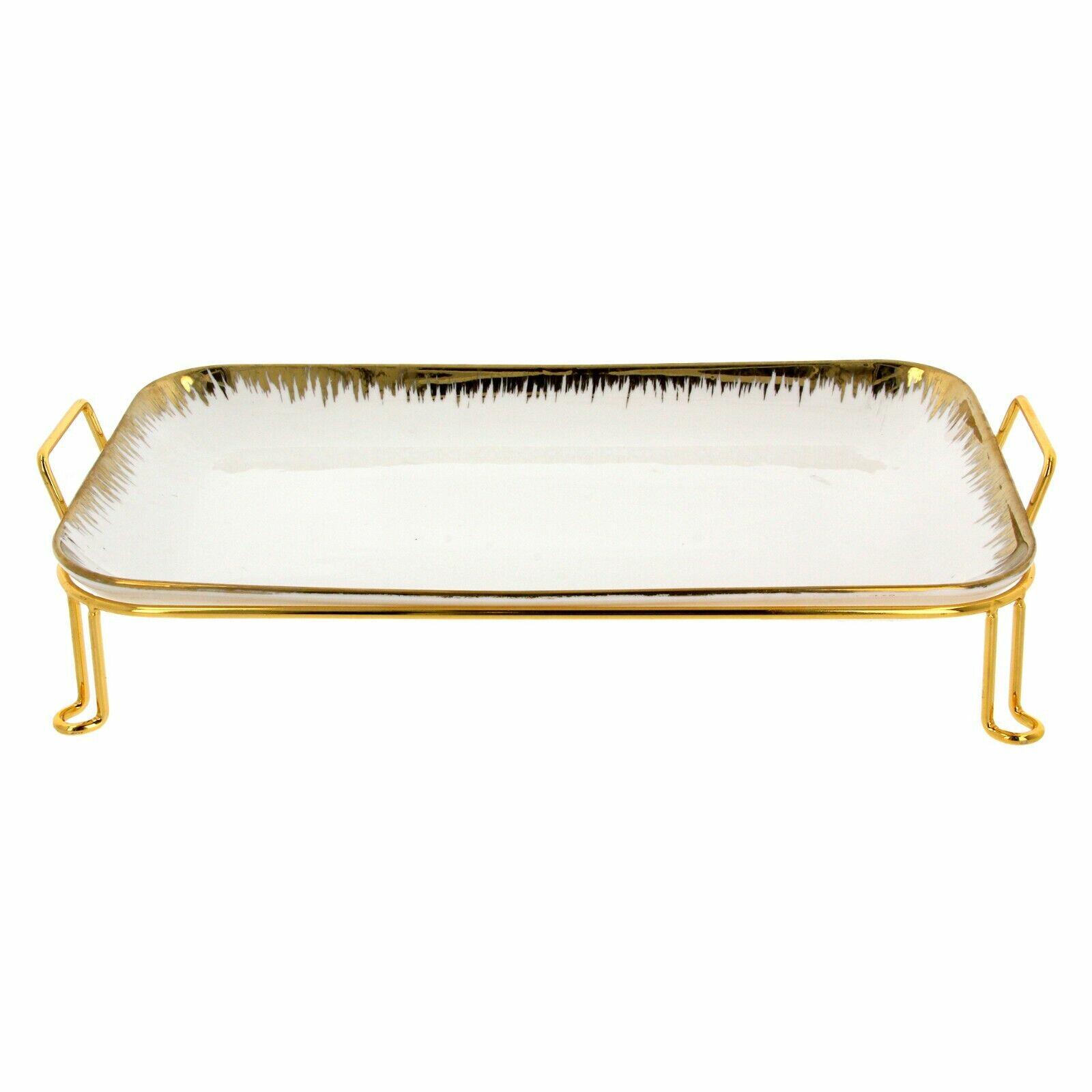 Platter Serving Tray Ceramic Snack Dish Rectangle Buffet Plate Table ...