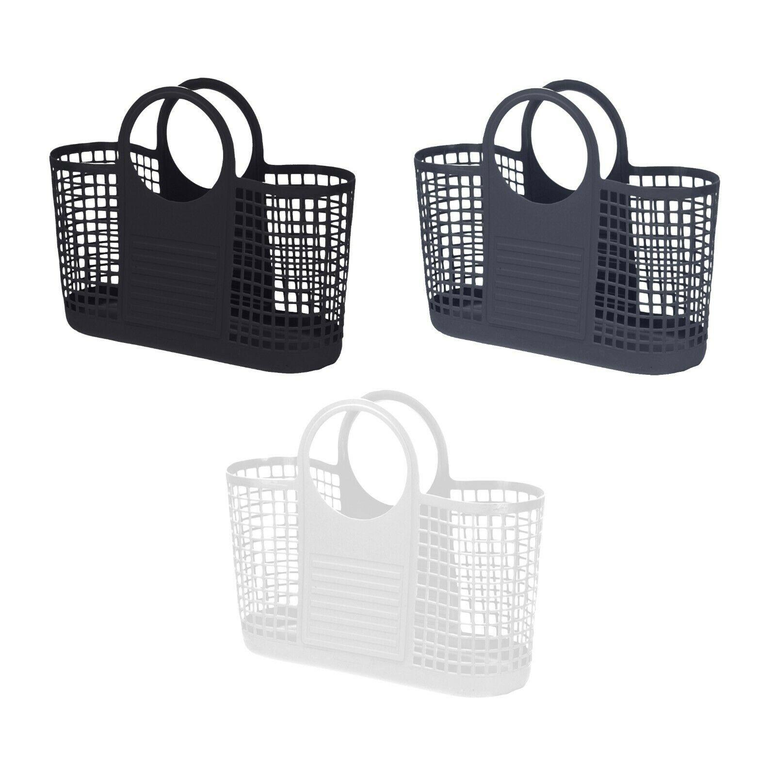 Large Plastic Laundry Basket Flexible Washing Clothes Socks Storage ...