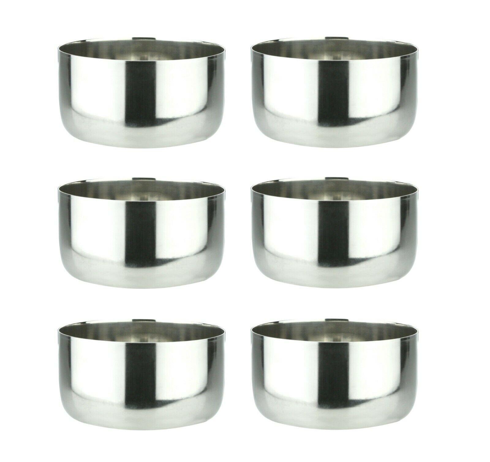 6x Sauce Ramekins Stainless Steel Chutney Relish Pickle Condiment ...