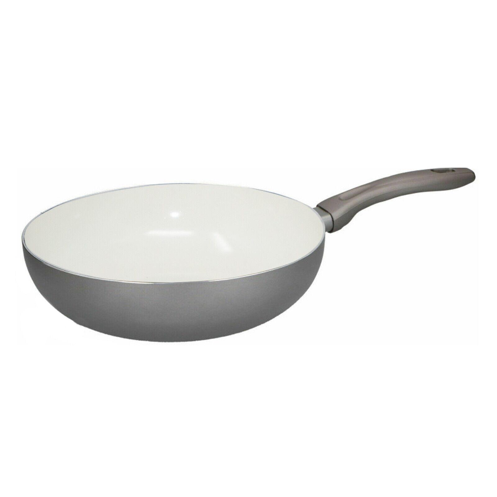 Induction Wok Chinese Stir Fry Cooking Non-Stick Ceramic Coated Frying ...