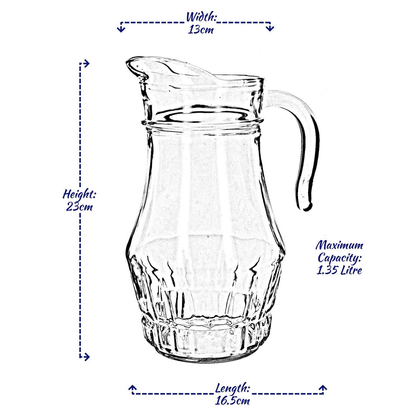 Glass Water Juice Jug Pitcher Carafe Cocktail Cold Drinks Table Kitchen ...